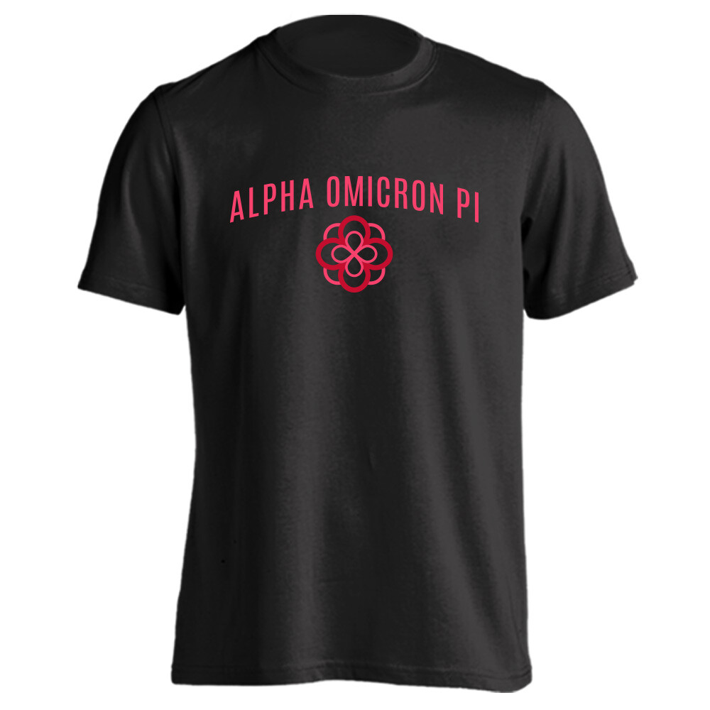 Alpha Omicron Pi AOP Sorority College Greek Infinity Rose Short Sleeve ...