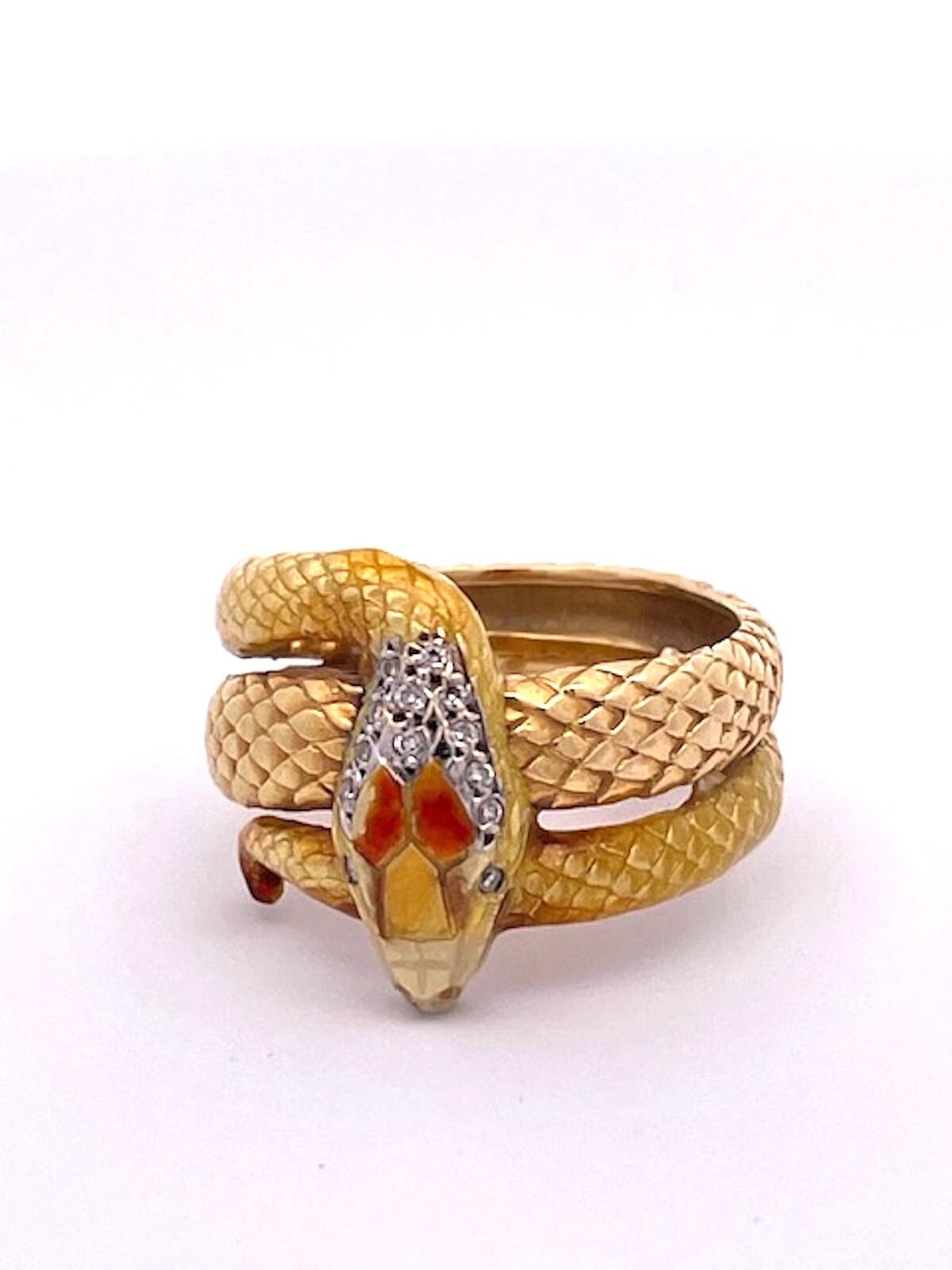 Masriera 18K Enamel Snake Ring - Gem