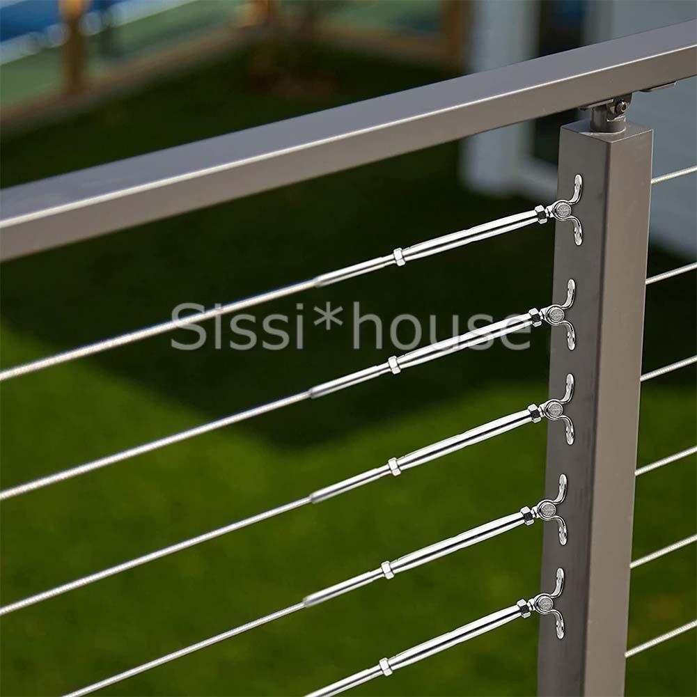 10 Pack Stainless Steel Wire Rope DIY Balustrade Kit Jaw/Swage ...