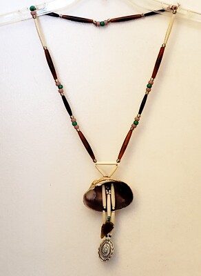 Beaded Necklace SHELL & ARROWHEAD Tribal OA Regalia Pow Wow N397 | eBay