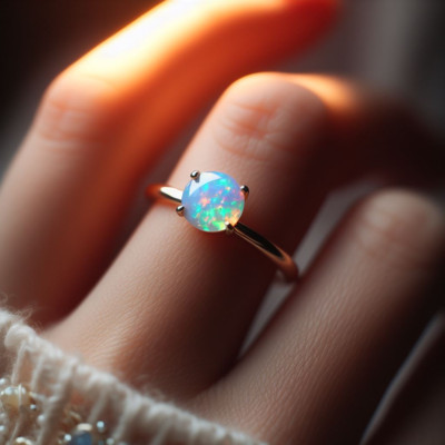 Natural Fire Opal Ring 14K Plated Gold,Vintage Genuine Ethiopian Opal ...