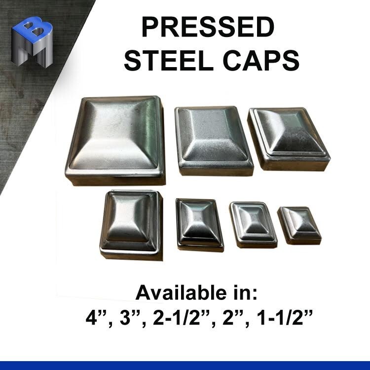 8 Pieces Post Cap - Decorative Durable Heavy Duty Square Pressed Steel ...