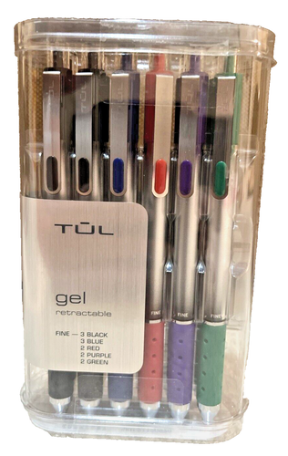 NEW 12ct TUL Retractable Gel Pens, Fine Point, 0.5 mm, Assorted Ink ...