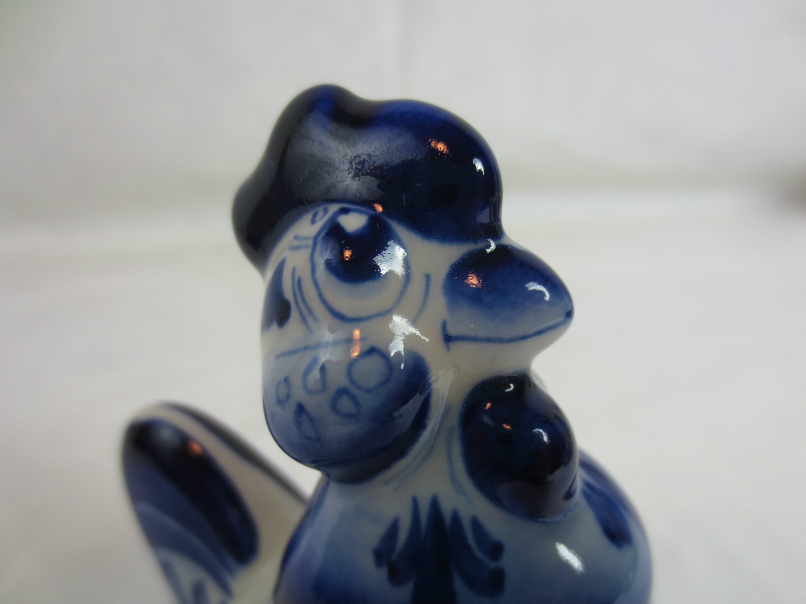 Vintage ROOSTER PORCELAIN GZHEL Artist Stamped | eBay