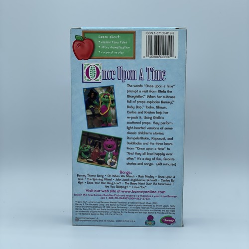 Vintage Barney Once Upon a Time VHS 1999 White Tape Classic Collection ...