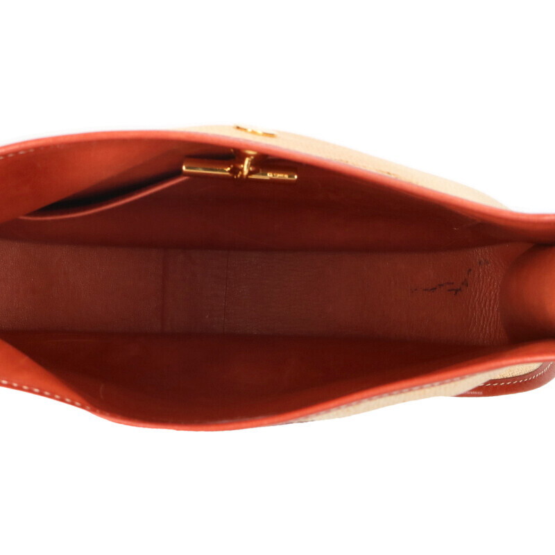 HERMES Vespa PM O Engraved Chène Dunk Hardware Toile Ash Shoulder Bag W ...