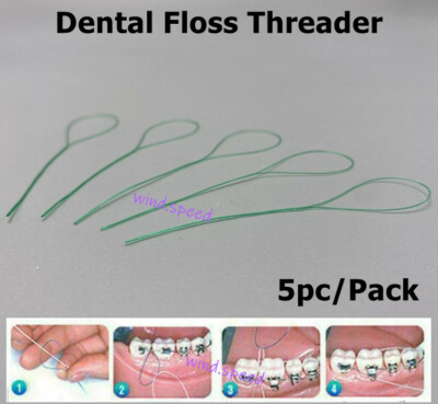100pcs Dental Oral Floss Threaders For Orthodontic Brackets Brace ...
