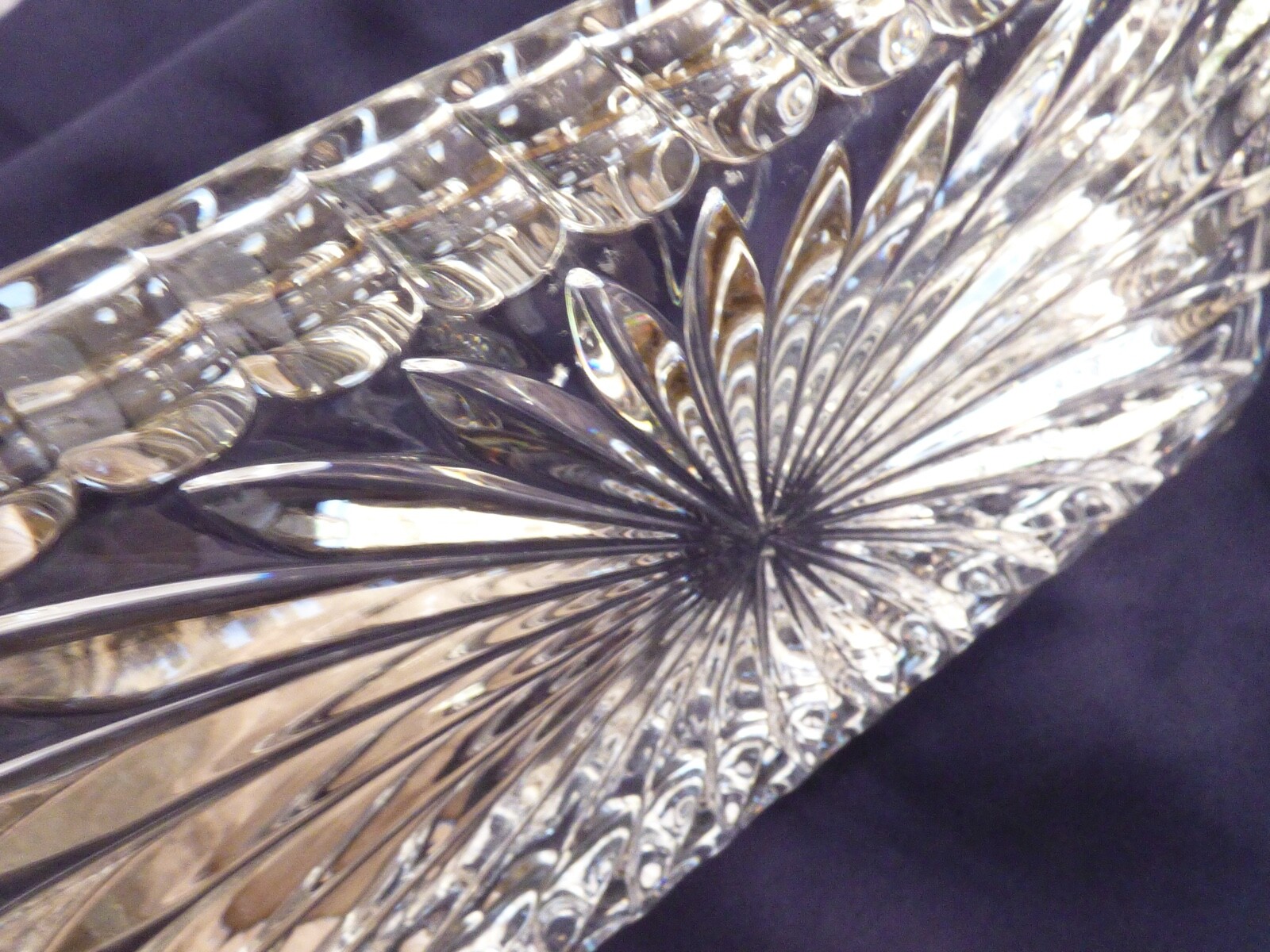 Modern Brilliant Cut Crystal Glass Tray dish 9.75" x 3.75" | eBay