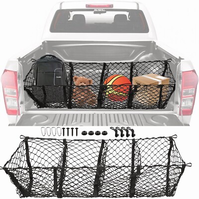 Car Trunk Bed 4 Pocket Envelope Style Mesh Cargo Net for Ford F150 F250 ...
