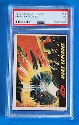 1962 MARS ATTACKS #54 MARS EXPLODES PSA 3 VG | eBay
