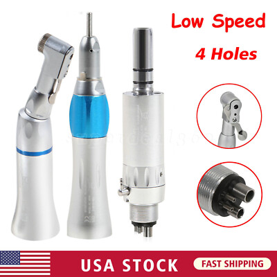 NSK Style Dental Low Speed Handpiece Contra Angle Straight 4Hole Air ...