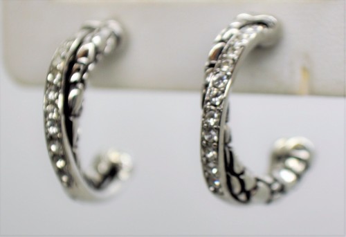 A-39 CHIC CLASSIC Designer Style Silver Dots Twist hoop Fashion jewelry ...