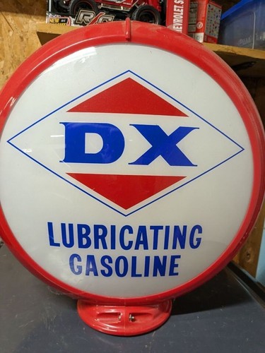 Vintage DX Gas Pump Globe Glass Lens Service Station Garage Sign ...