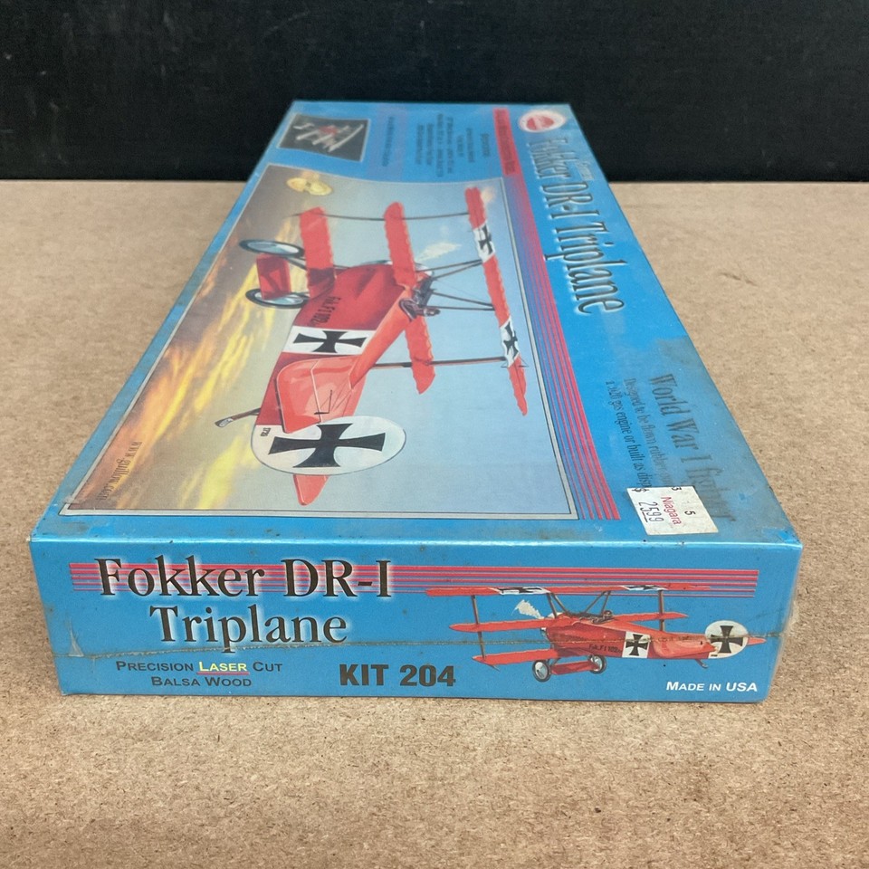 Guillow’s German Fokker DR-1 Triplane WWI Fighter Balsa Wood Flying ...