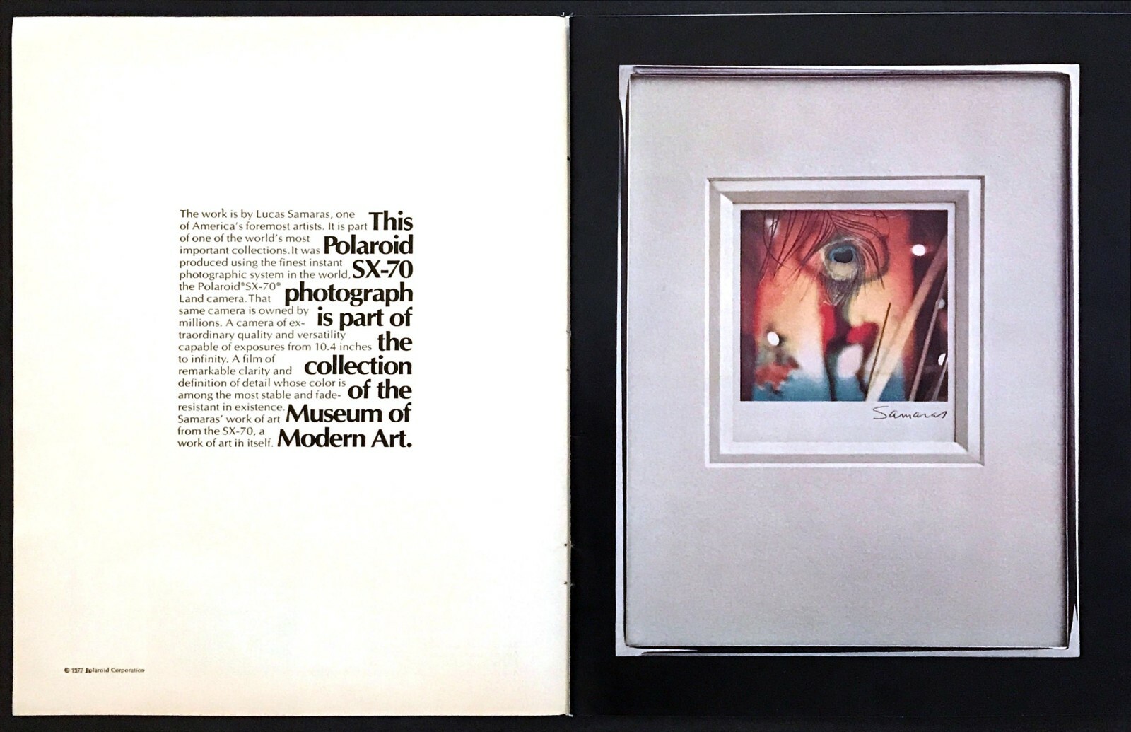 1977 Lucas Samaras Art created by a Polaroid SX-70 Land Camera 2-page ...