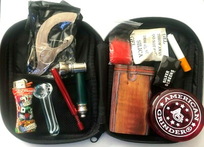 Smoker’s Smoking Travel Kit Pipe Grinder, Lighter etc Travel Kit Pipe ...