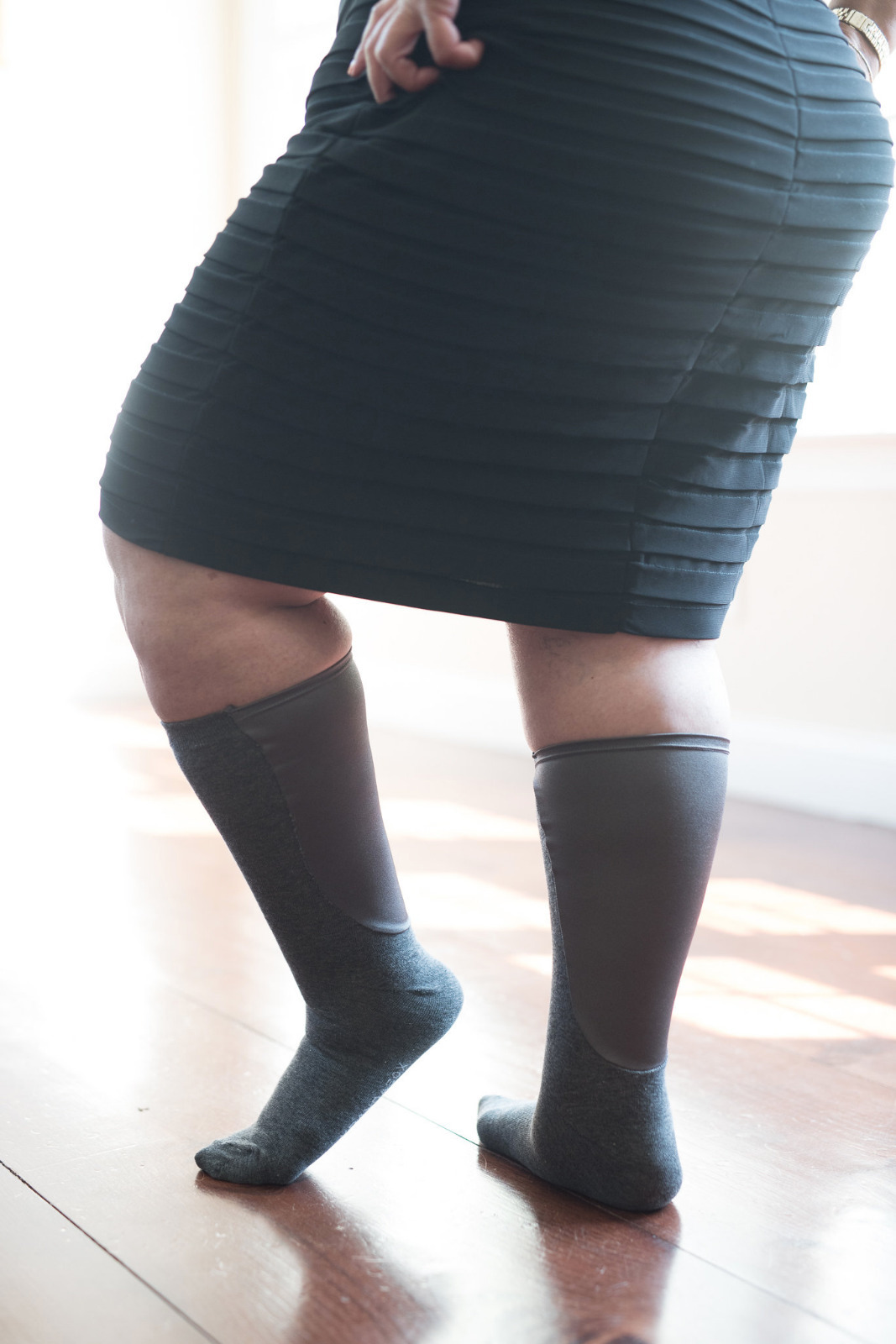 Xpandasox Plus Size/Lymphedema Socks, 24 inches at Calf, Unisex Grey ...