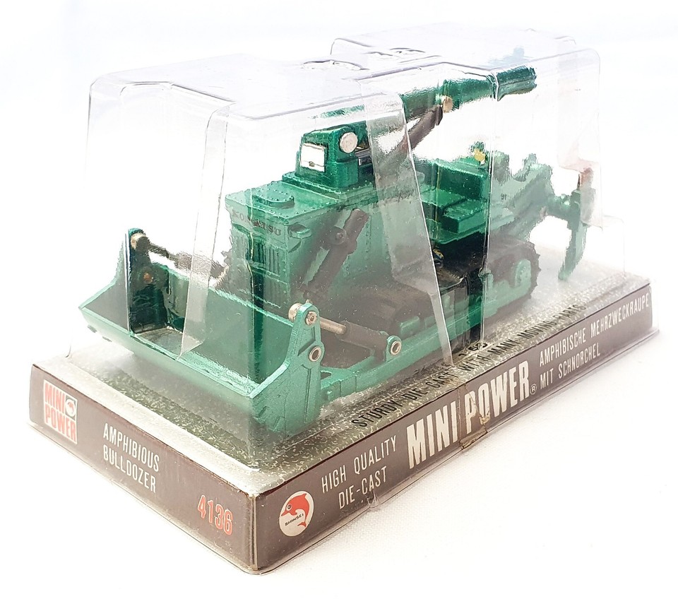 Shinsei Mini Power 1:74 KOMATSU AMPHIBIOUS BULLDOZER & RIPPER #36 NMIB ...