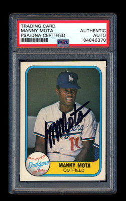 MANNY MOTA SIGNED 1981 FLEER CARD PSA/DNA AUTOGRAPHED LOS ANGELES ...