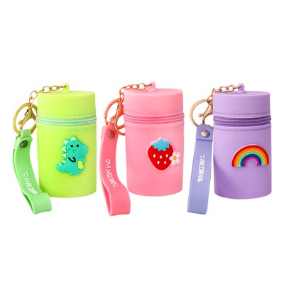 1* Mini Coin Purse Lovely Cartoon Bucket Keychain Purse Silicone Coin ...