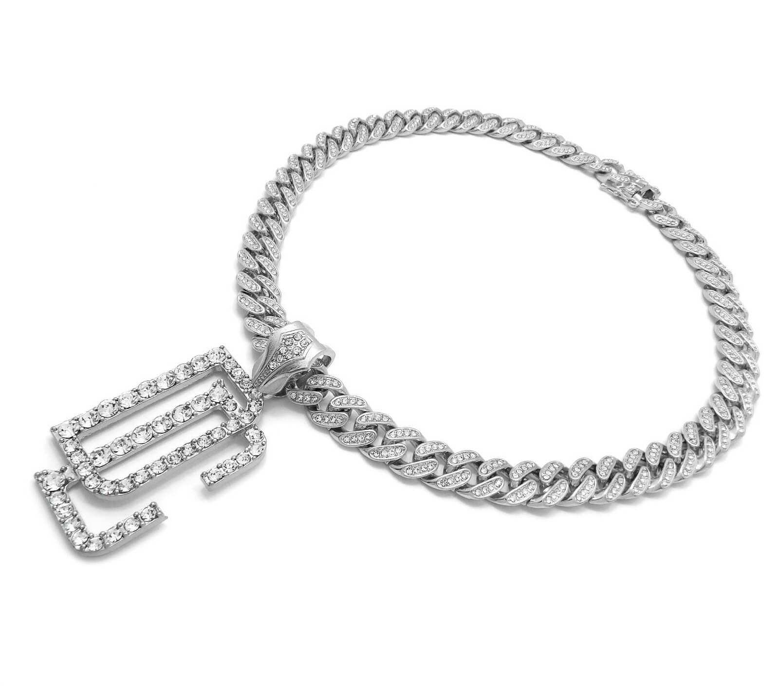 DIAMOND DREAMCHASER MEEK MILL DC PENDANT SILVER CUBAN LINK CHAIN ...