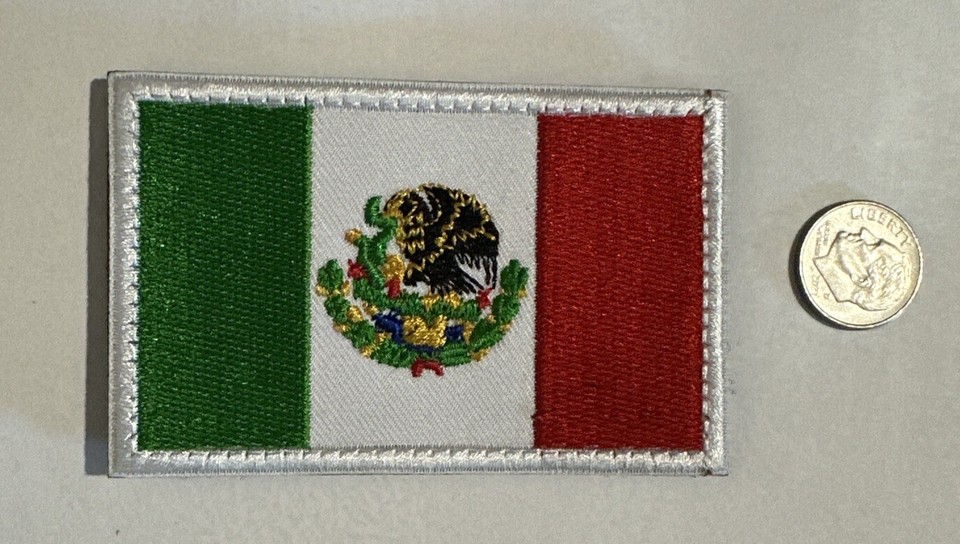 Mexican Flag Patch Embroidered Sew-On-Velcr o Bandera de Mexico MX Free Shipping | eBay