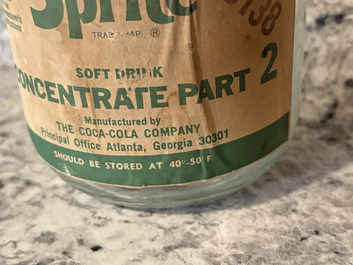 SPRITE SOFT DRINK CONCENTRATE PART 2 JAR COCA-COLA LEMON LIME EXTRACT ...