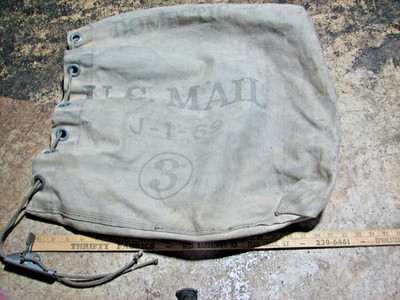 Vintage 1969 U.S. Mail Canvas Bag USPS Domestic Postal Sack J-1-69 | eBay