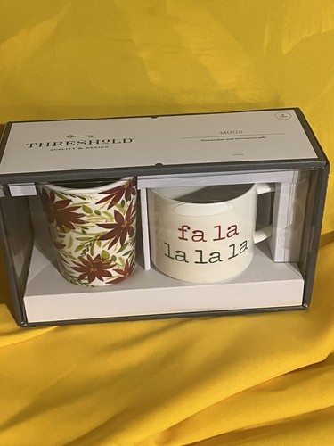 Target Threshold 2 Pack Christmas Coffee Cup/mug Set Floral Design for ...