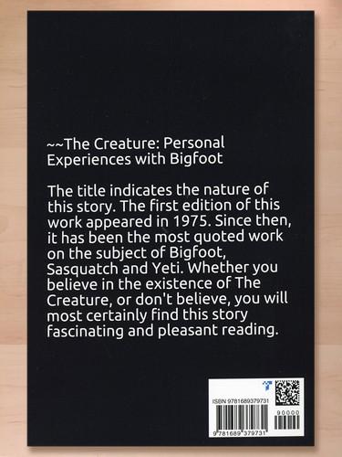 The Creature: Personal Experiences With Bigfoot by Jan Klement; 2019 ...