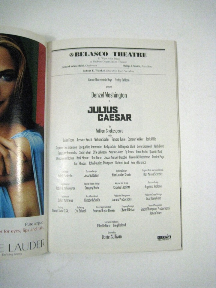 Julius Caesar Playbill April 2005 Belasco Theatre Denzel Washington ...