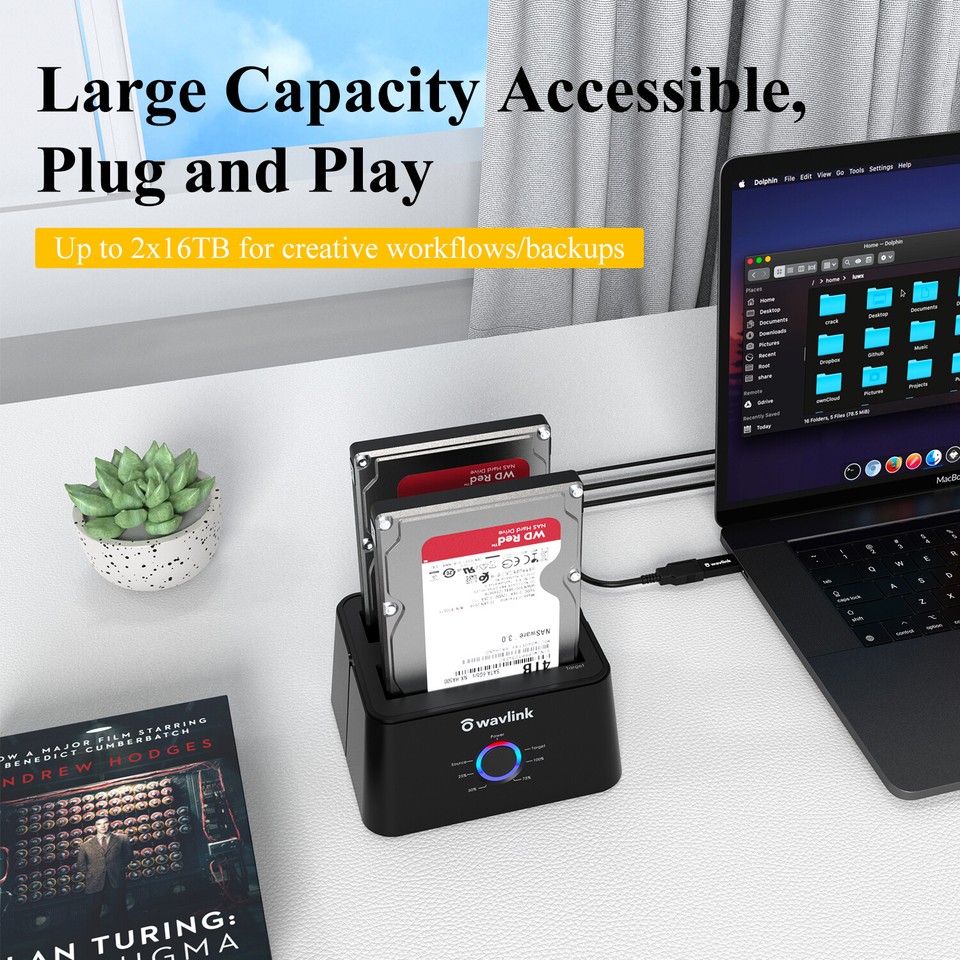 Dual Bay Docking Station SB 3.0 to SATA for 2.5/3.5" HDD/SSD with ...