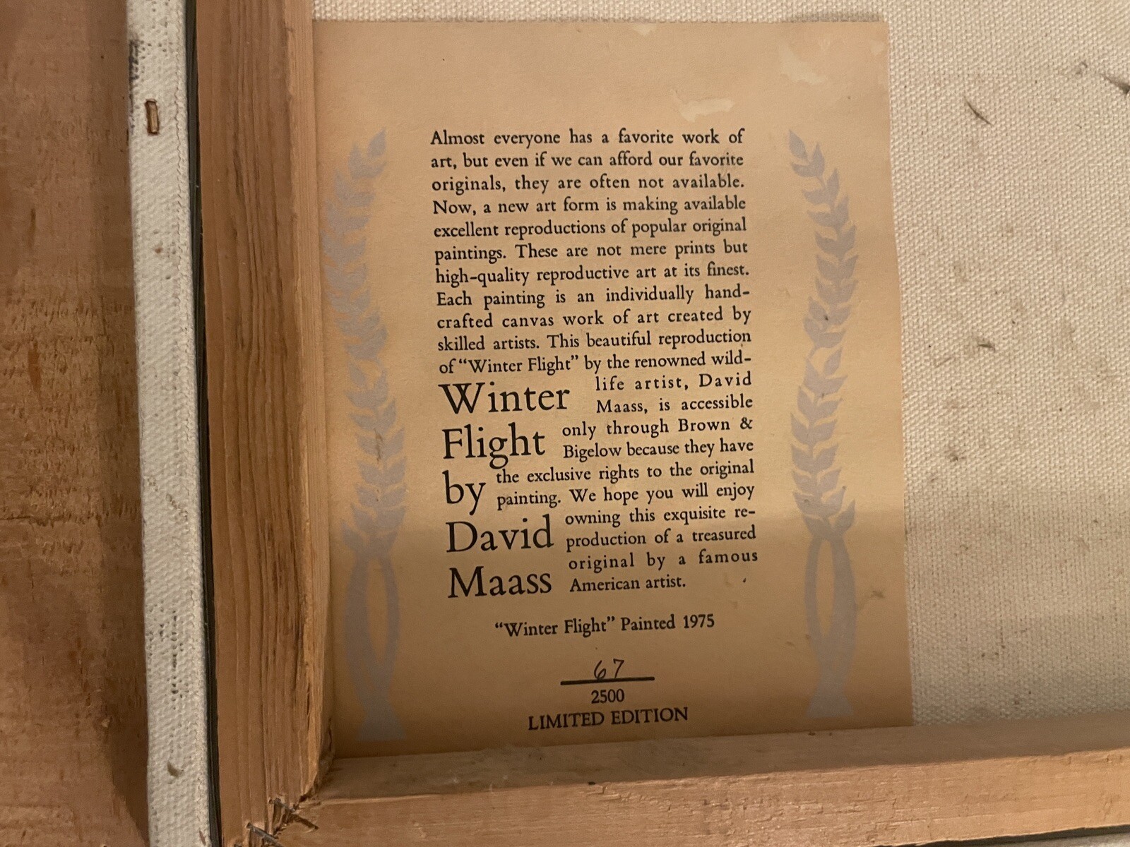 David Maass “Winter Flight” Limited Edition #67 Of 2500 Original Oil ...