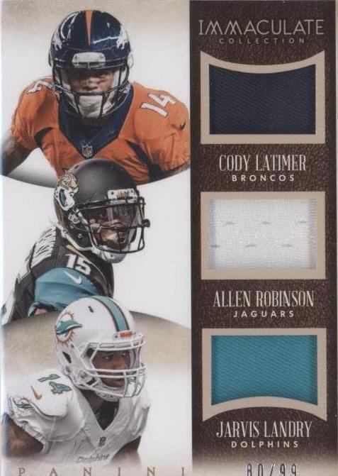 2014 Panini Immaculate Collection - Trios Allen Robinson, Jarvis Landry, Cody Latimer #3-RD2 /99 ...