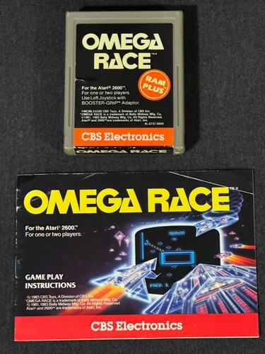 Omega Race (Atari 2600, 1983) CBS Electronics Cartridge Only Cleaned ...