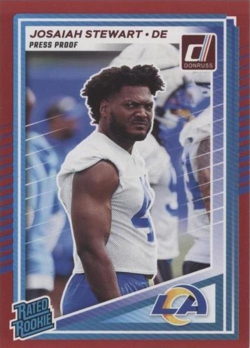 2025 Panini Donruss - Rated Rookie Josaiah Stewart #376 Press Proof Red ...