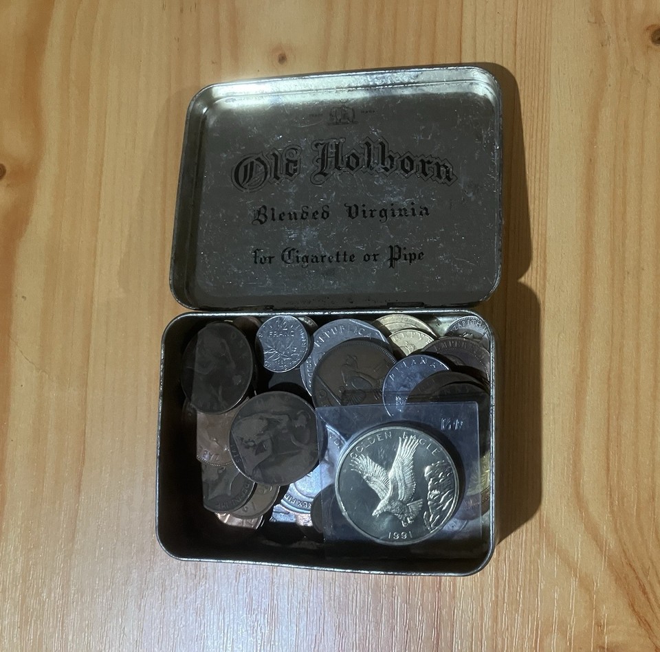 Vintage Tin Of Old Coins | eBay UK