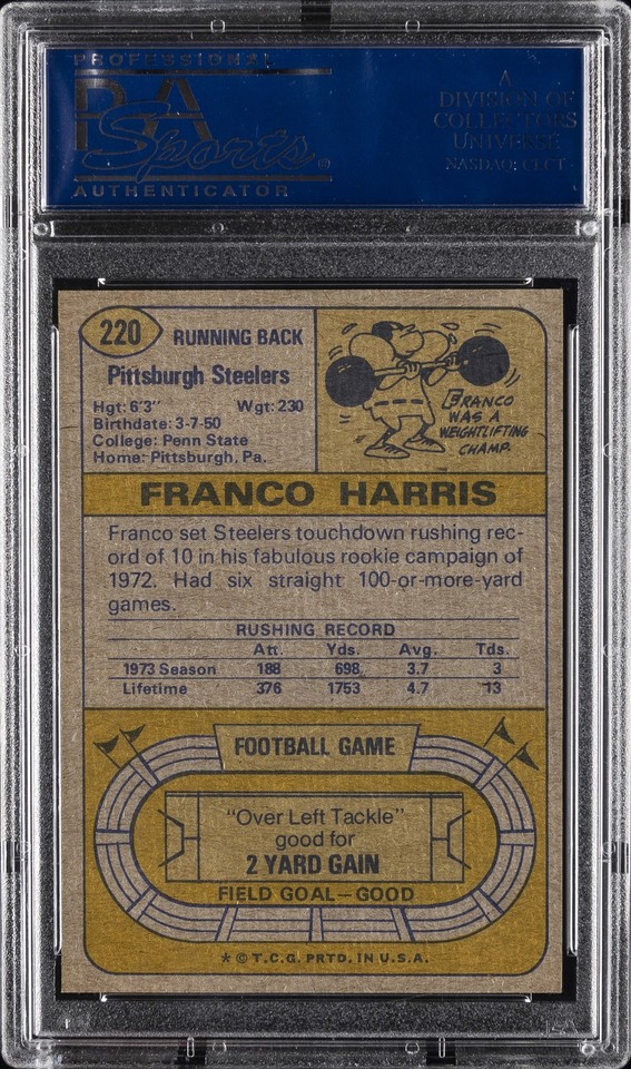 1974 TOPPS #220 FRANCO HARRIS PSA 10 | eBay