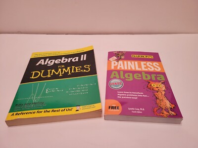 Painless Algebra and Algebra II for Dummies Book Lot - Great for ...