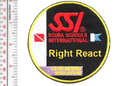 Scuba Schools International SSI Right React Certification Patch vel NO ...