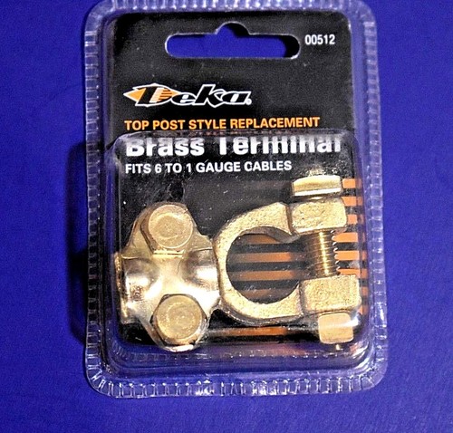 SOLID BRASS Battery Terminal For Top Post Fits 1GA - 6GA Wire Deka ...