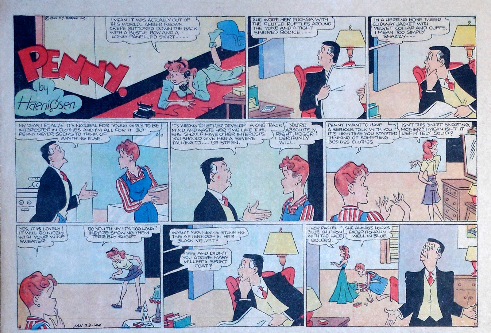 Penny by Harry Haenigsen - large half-page color Sunday comic - January ...