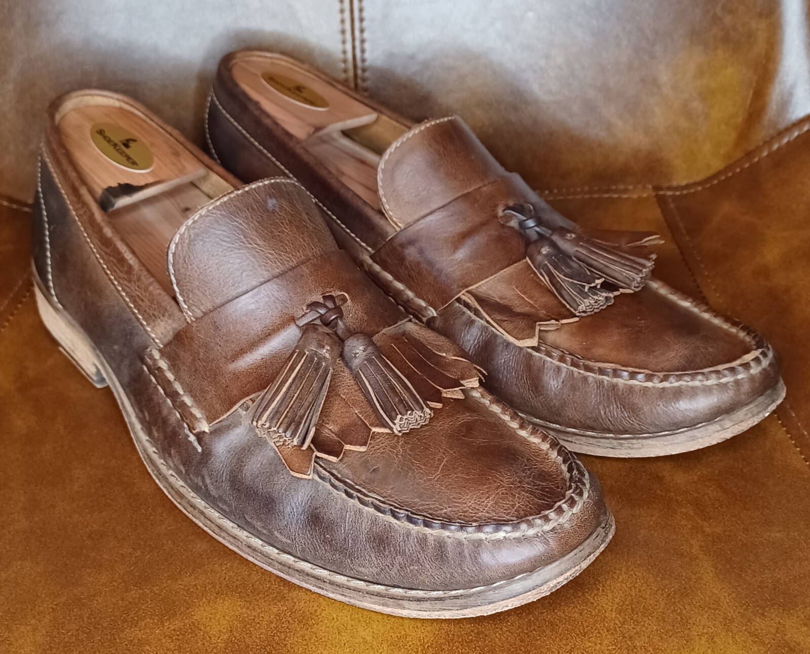 Cole Haan Brown Leather Kiltie Tassel Loafers (Men's Size 9 1/2) | eBay