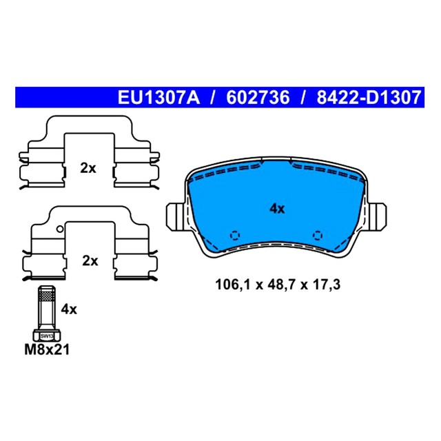 Brake Pad Set 602736 ATE for VOLVO Premium Quality for sale online | eBay