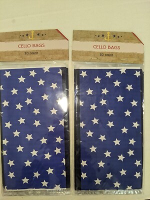 Stars Cello Treat Bags 40 Bags with Ties Party Baking Crafts Treats 8 ...