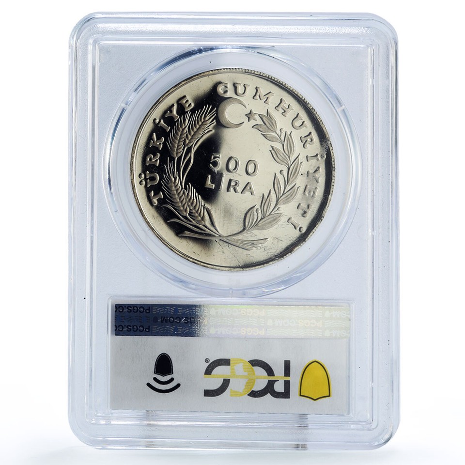 Turkey 500 lira FAO World Food Day Fisheries Conf. PR69 PCGS silver ...