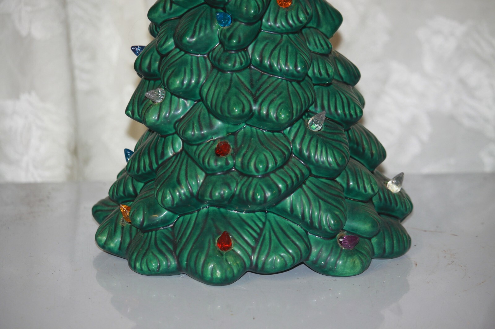 Christmas Tree Ceramic Green 13" Vintage Cramer Mold No Base or Light ...