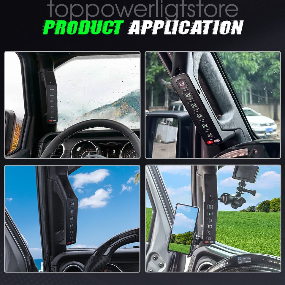 6 Gang Grab Handle Wireless Switch Panel For Jeep Wrangler JL 2018-23 ...