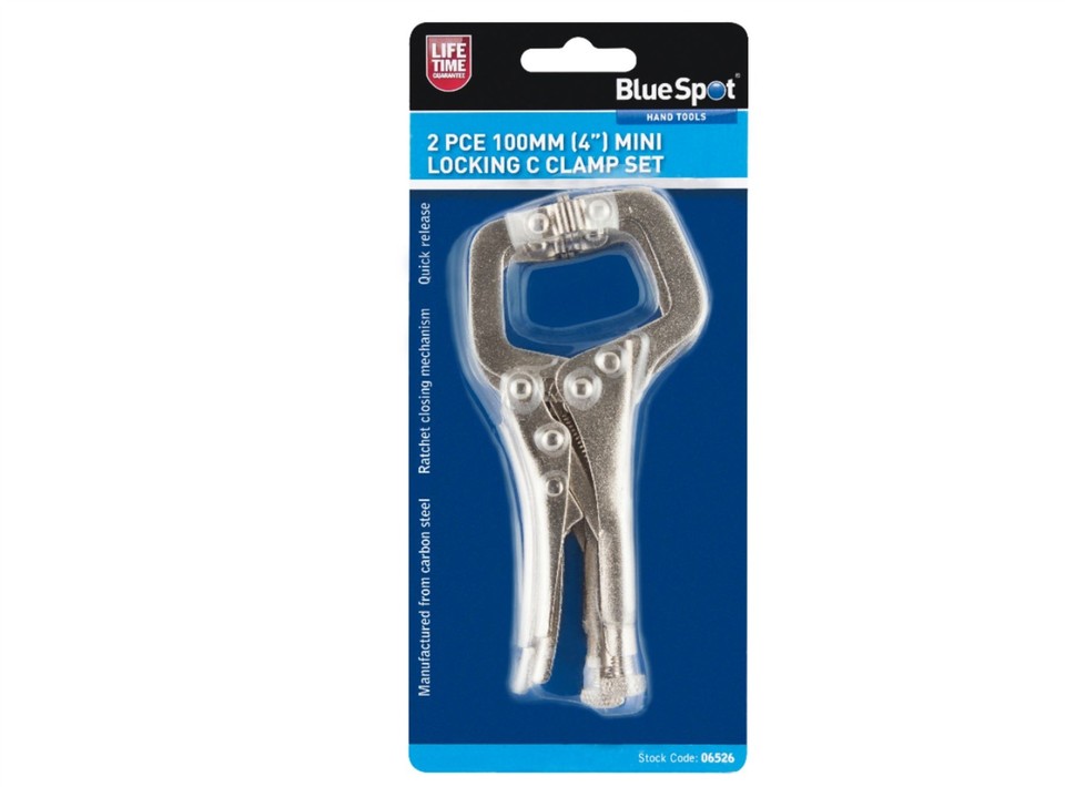 BlueSpot Mini 4 Inch Locking Mole Grip C Clamps Work Welding Woodwork ...