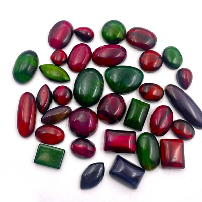 Natural Labradorite Mix Shape Coated Fire Loose Gemstone Cabochon Lot 1 ...